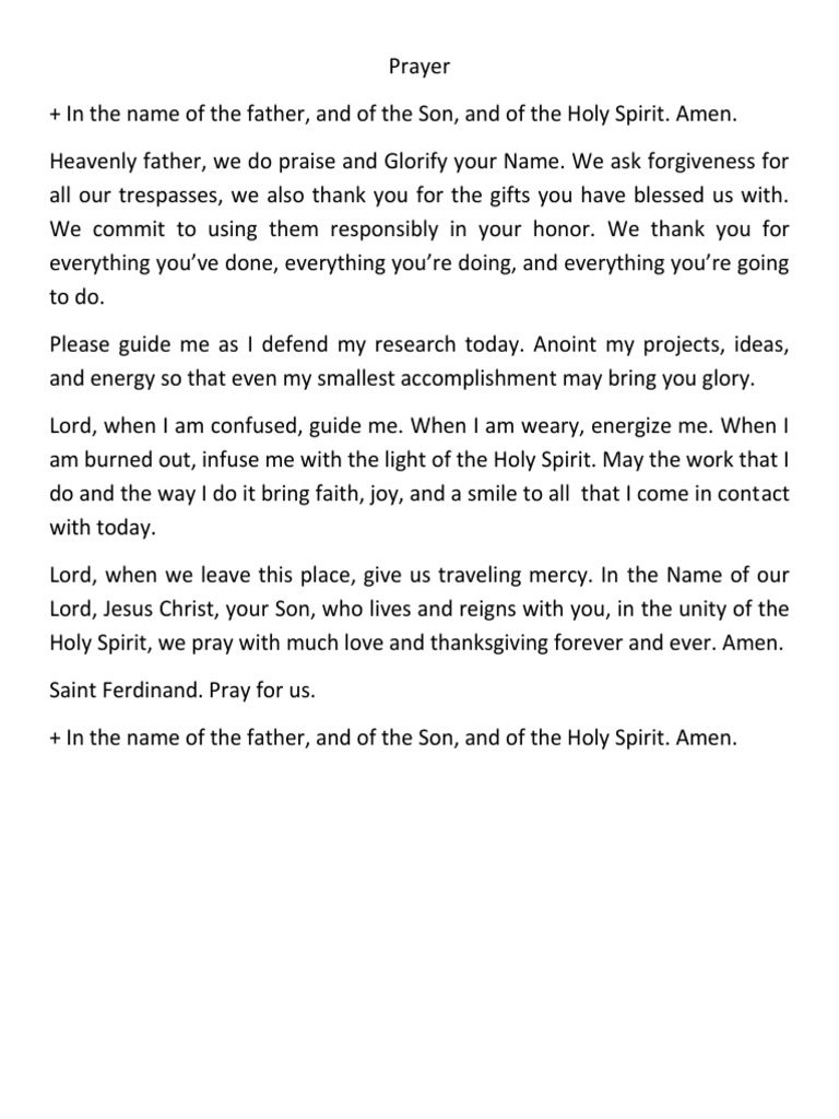Prayer Before Defense | PDF | God The Father | Prayer