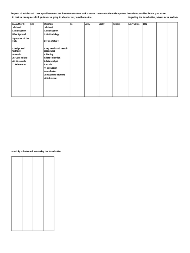 Article Structures Template Pdf