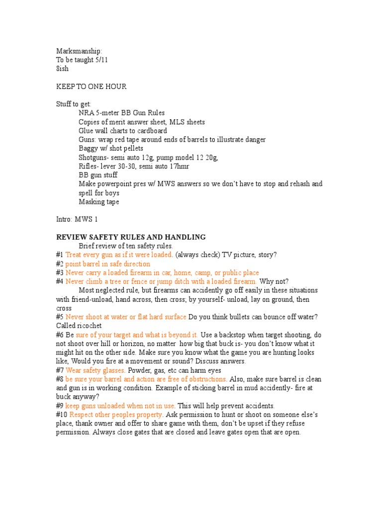 Marksmanship Lesson Plan | PDF | Firearms | Gun Barrel