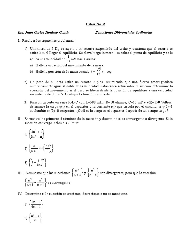 Deber 09 de EDO | PDF | Secuencia | Triángulo