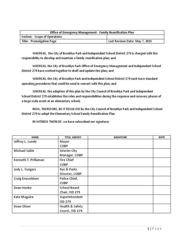 Family Reunification Plan Version 2 | PDF | Hazards | Risk Assessment