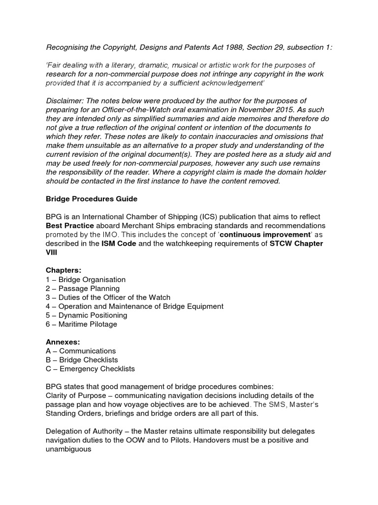 Bridge Procedures Guide | PDF | Navigation | Search And Rescue