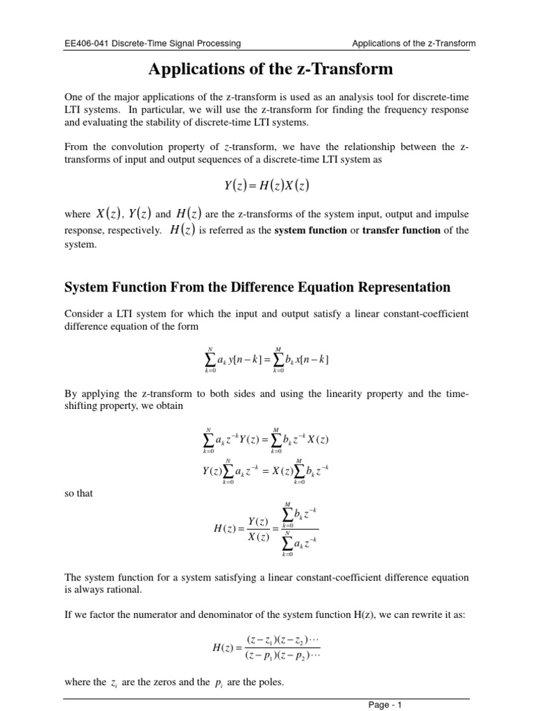 Ztransform App | PDF | Fourier Analysis | Digital Signal Processing