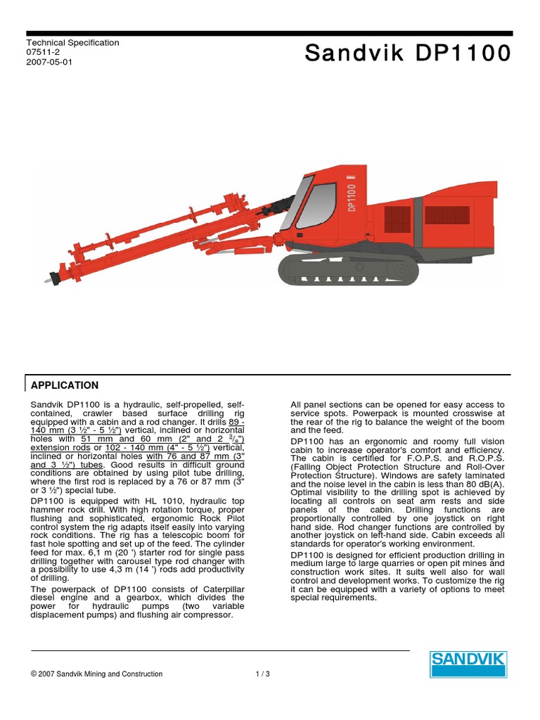 Sandvik DP1100 1 | PDF | Drilling Rig | Truck