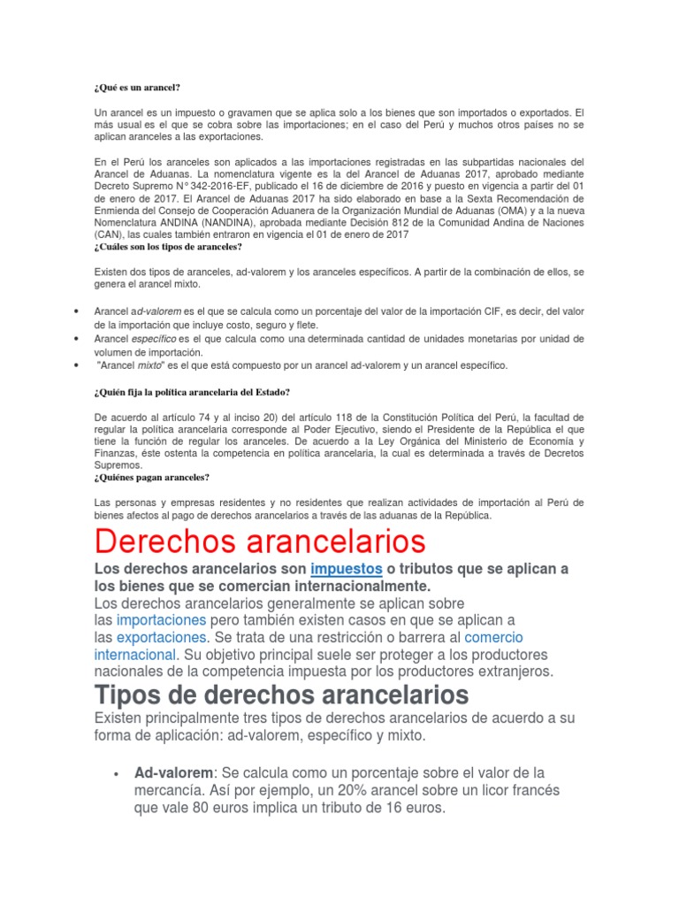 Qué Es Un Arancel | PDF | Arancel | aduana