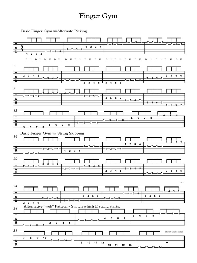 Finger Gym | PDF | Musical Instruments | Music Technology