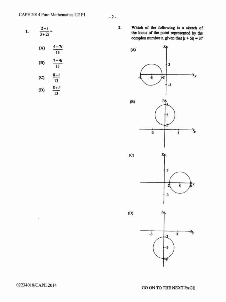 CAPE Pure Mathematics U2 P1 2011 | PDF | Algebra | Mathematical Analysis