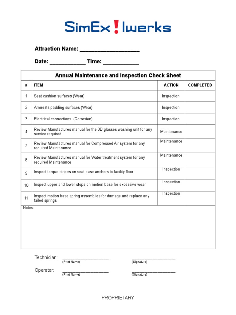 EKR - APP A Annual Inspection Sheet Rev A | PDF | Manufactured Goods ...