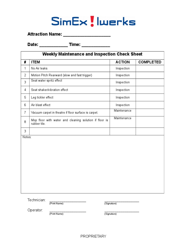 EKR- APP a Weekly Inspection Sheet RevA