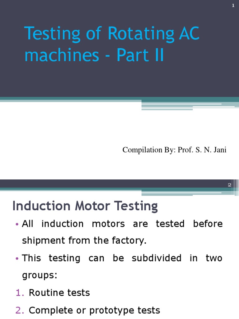 Chapt.-3 - Testing of Rotating AC Machines - Part 2 | PDF | Electric ...