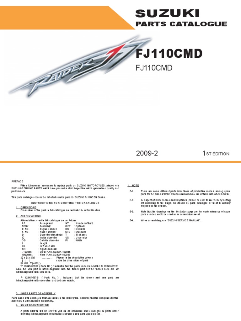 Raider J Pro Part List | PDF