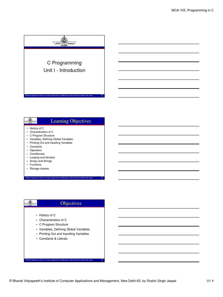 Unit I Pdf C Programming Language Integer Computer Science 