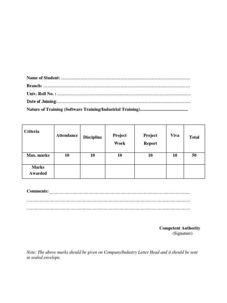 Marks Format Training Pdf