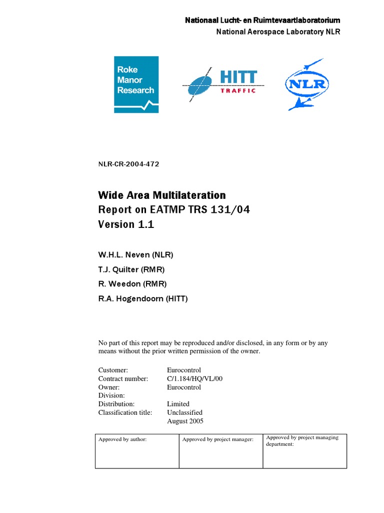 Surveilllance Report Wide Area Multilateration 200508 | PDF | Radar ...