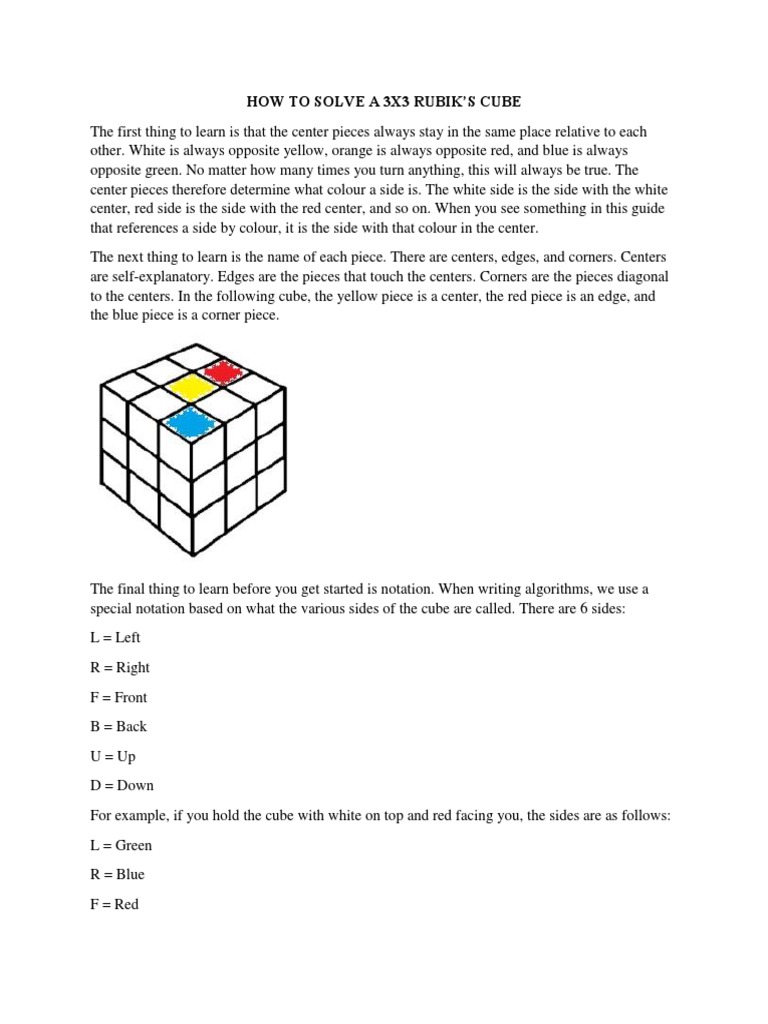 3x3 Instructions | PDF | Algorithms | Cognition