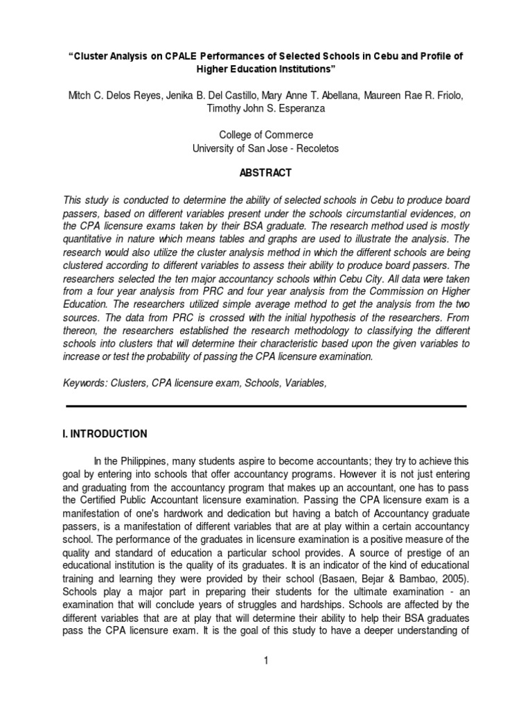 Cluster Analysis On CPALE Performance PDF | PDF | Correlation And Dependence | Principal ...