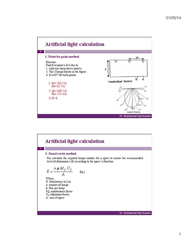 Artificial Light Calculation | Download Free PDF | Lighting | Light