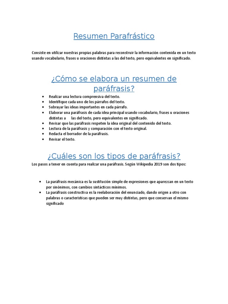 Resumen Parafrástico | PDF | Lingüística | Ciencia cognitiva