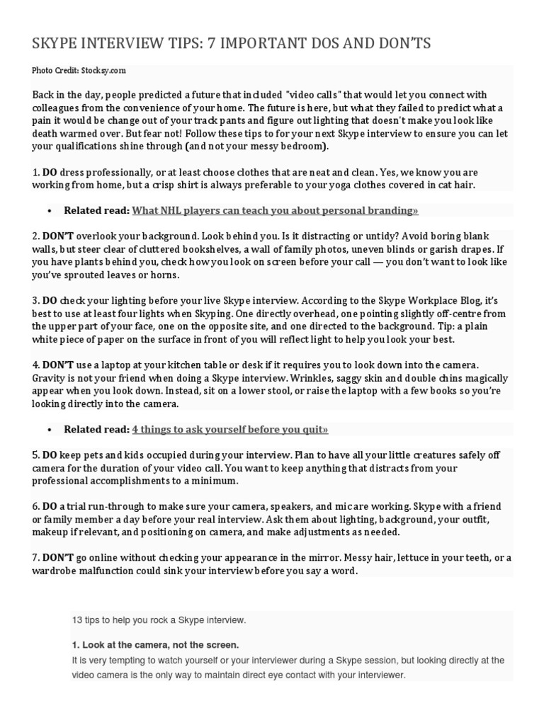 Skype Interview Tips For University | Download Free PDF | University ...