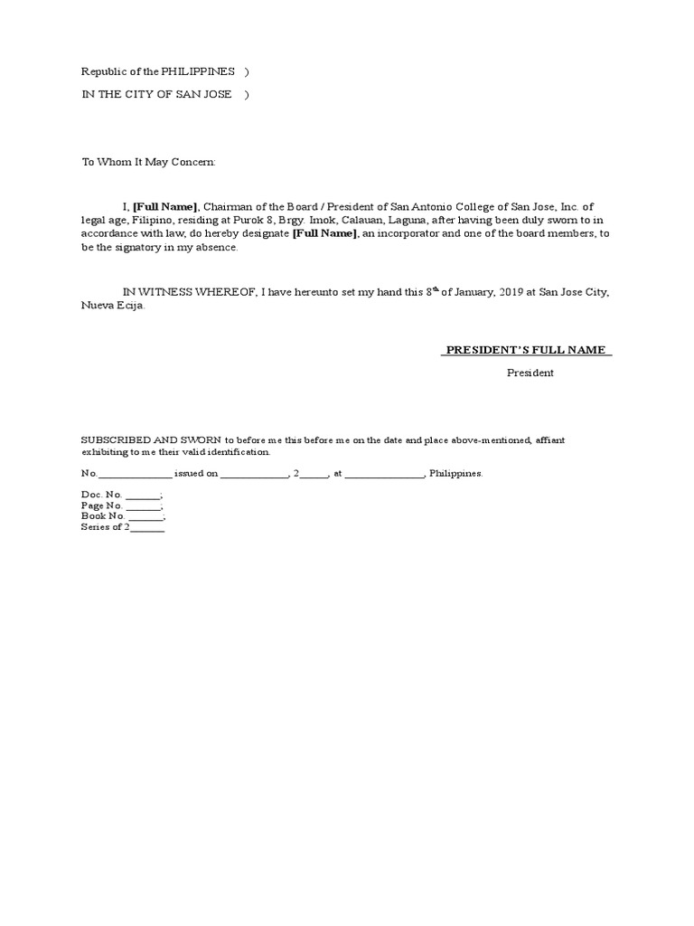 Notarized Authorization Letter Sample | PDF | Law