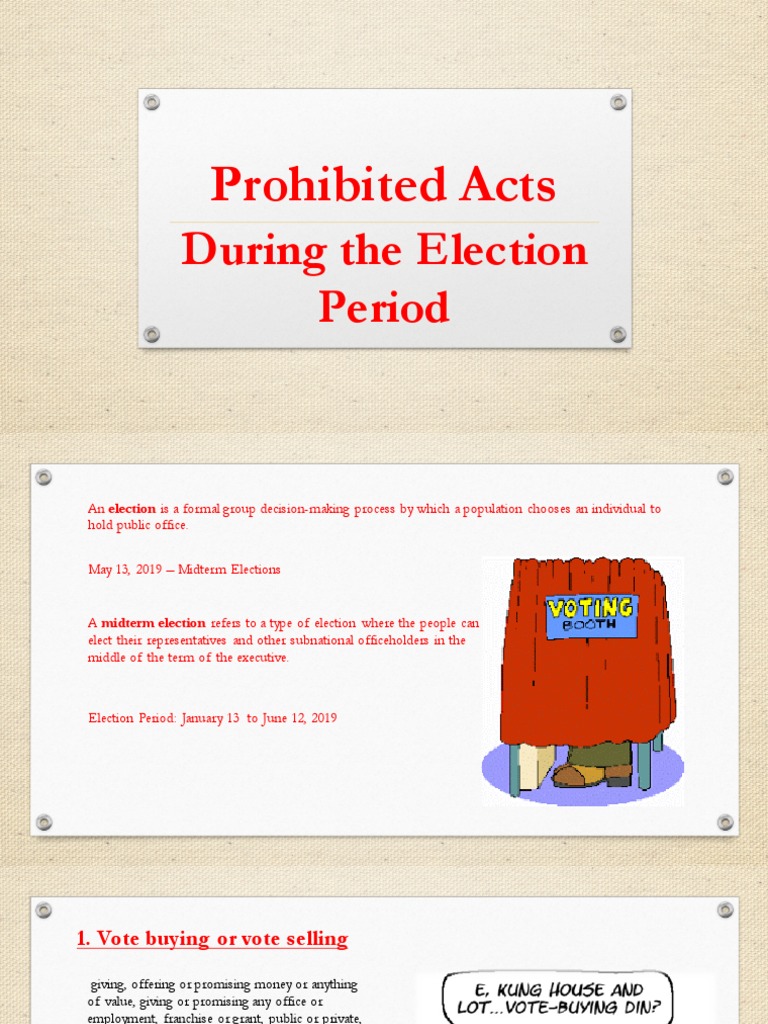 Election Prohibited Acts | PDF | Elections | Employment