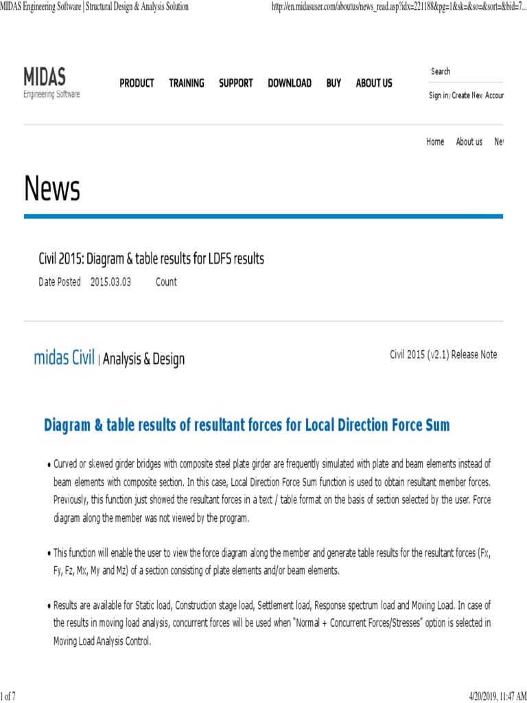 MIDAS Resultant Force Diagram | PDF | Force | Structural Engineering