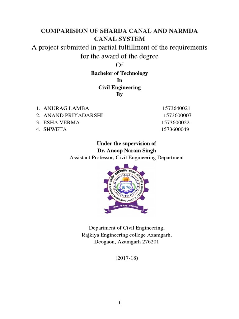 Comparing the Sharda Canal and Narmada Canal Systems: A Study of Two ...