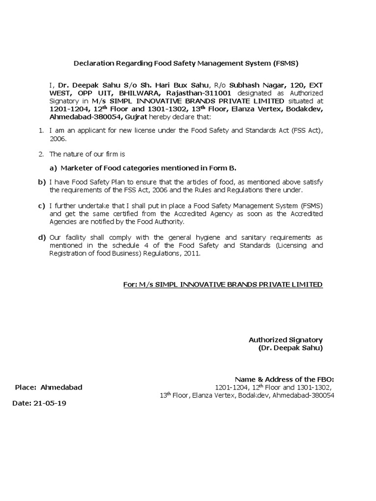 FSMS | PDF | Food Safety | Government