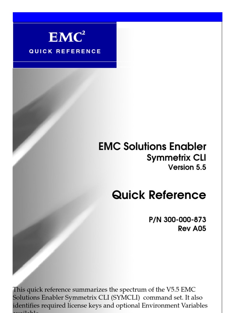 Solutions Enabler Symmetrix CLI Quick Reference | PDF | Command Line Interface | File System