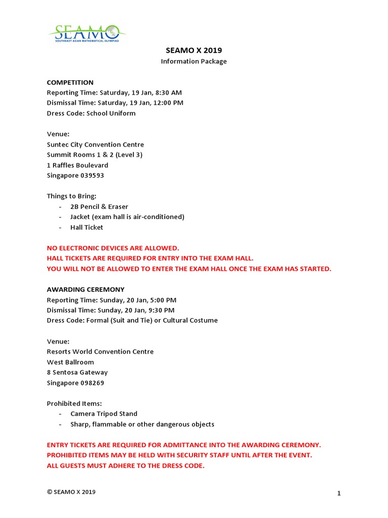 Seamo X Info Package | PDF | Leisure