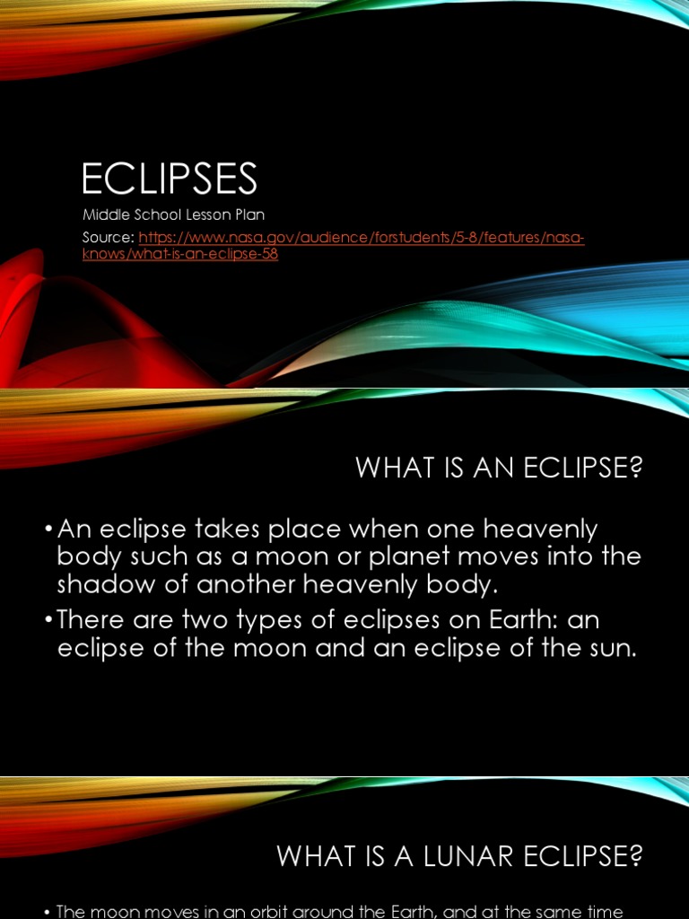4 MS Eclipse Classroom Lessons Presentation File | PDF | Eclipse ...