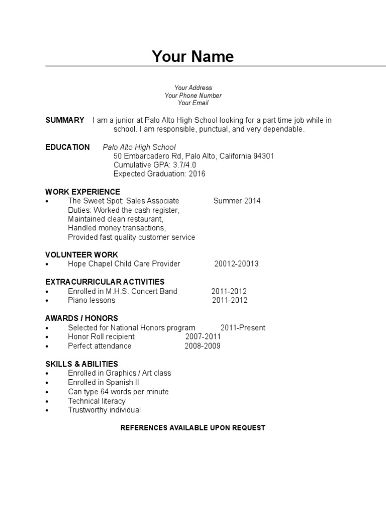 Simple Blank CV Template | PDF