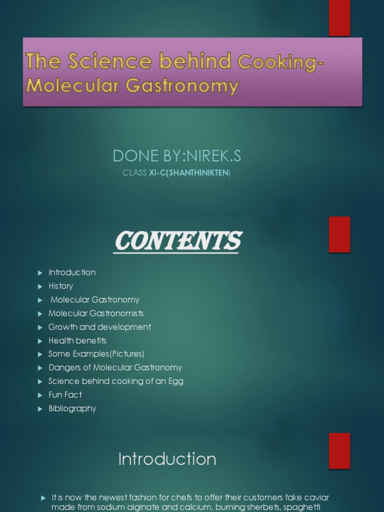 Chemistry in Cooking-Molecular Gastronomy | PDF | Egg As Food | Cooking