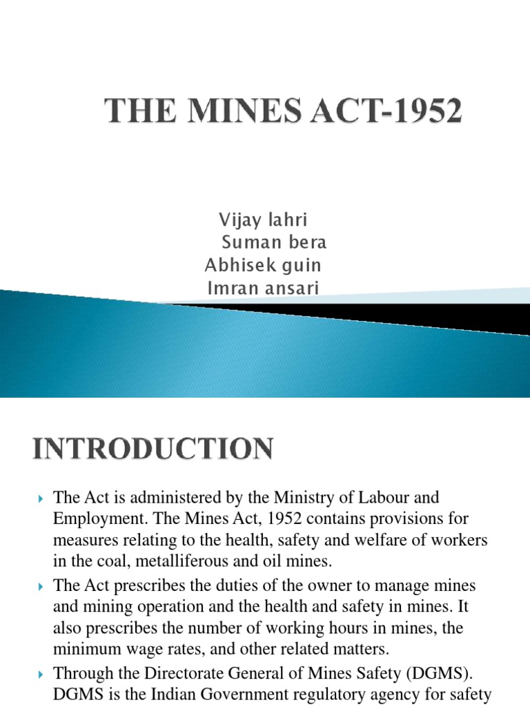 Mines Act Rules | PDF | First Aid | Mining