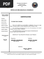 RSBSA Barangay Certificate | PDF