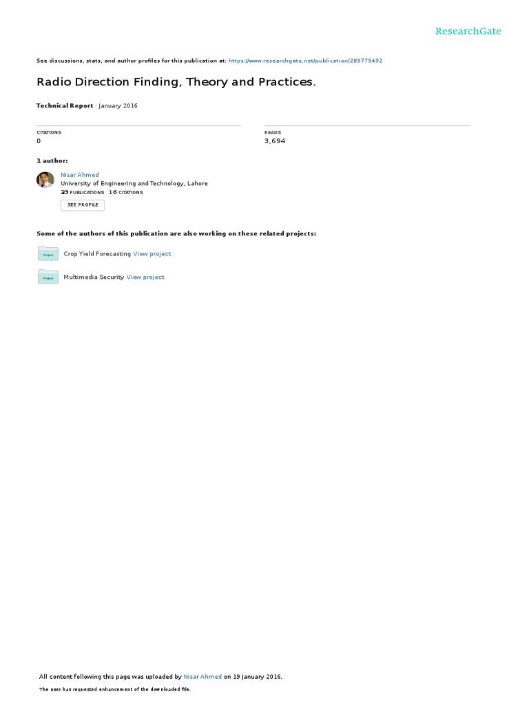 Radio Direction Finding Theory and Practices | PDF | Antenna (Radio ...