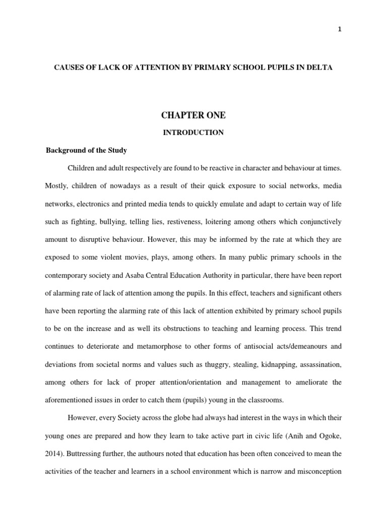 Causes of Lack of Attention Among Pupils | PDF | Classroom Management ...