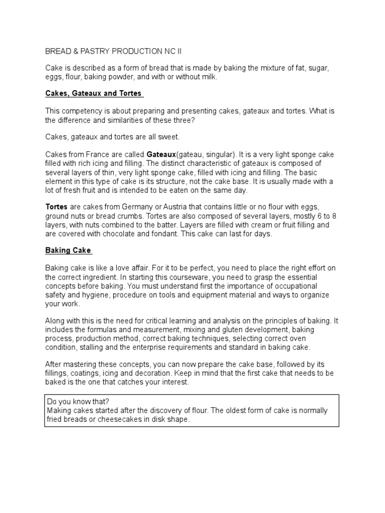 Baking Handout | PDF | Cakes | Chocolate