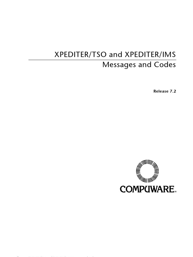 Xpediter/Tso and Xpediter/Ims Messages and Codes: Release 7.2 | PDF | Ibm Db2 | Assembly Language