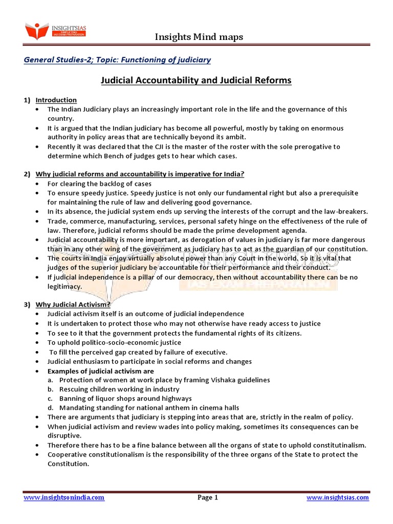 Judicial Reforms and Accountability | PDF | Judiciaries | Judge