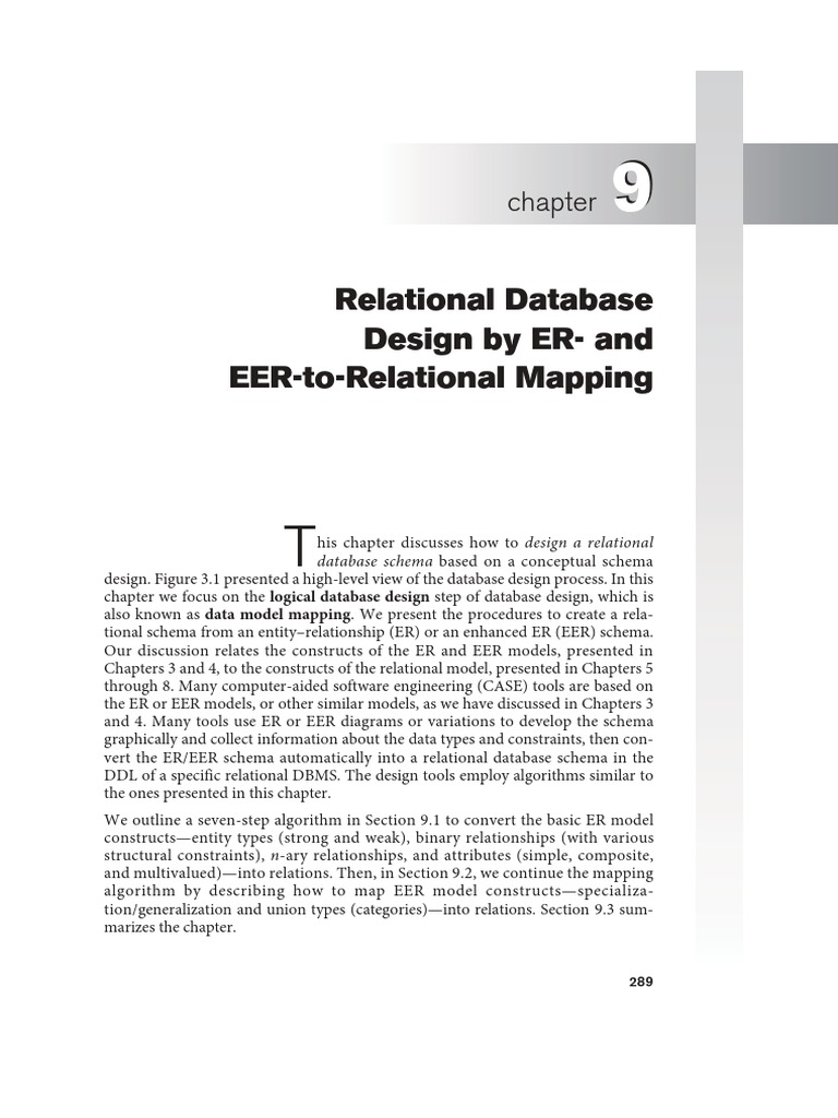 Relational Database Design by ER-and EER-to-Relational Mapping | Download Free PDF | Relational ...