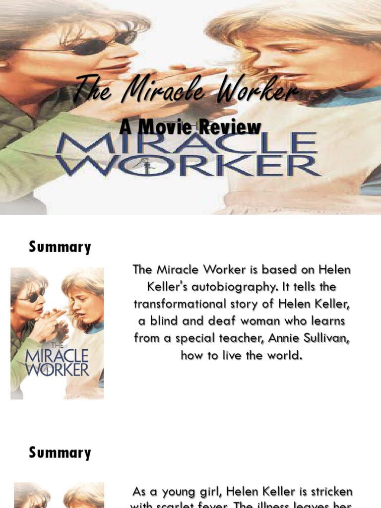 The Miracle Worker | PDF | Helen Keller