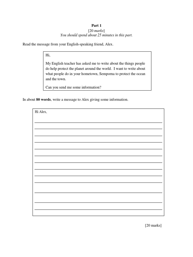 Part 1 Writing | PDF