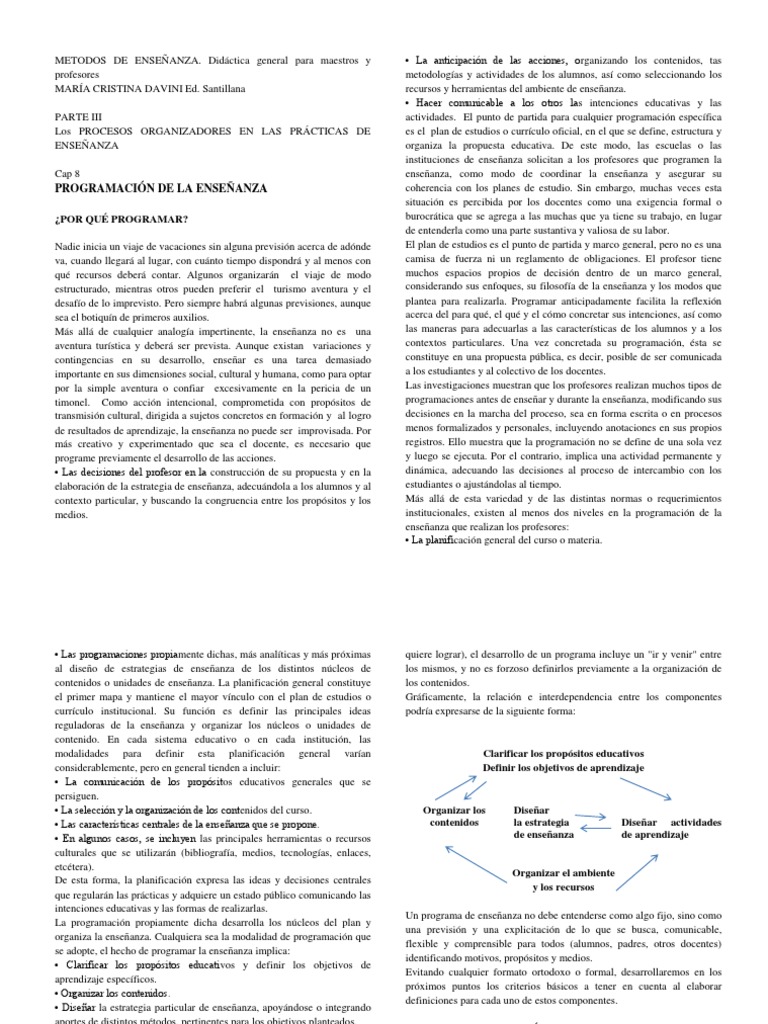 Capítulo 8. Libro Davini M.C. | PDF | Maestros | Plan de estudios