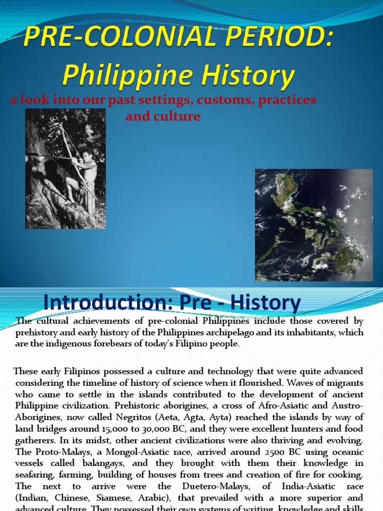 Pre-Colonial Philippine Culture Overview | PDF | Philippines
