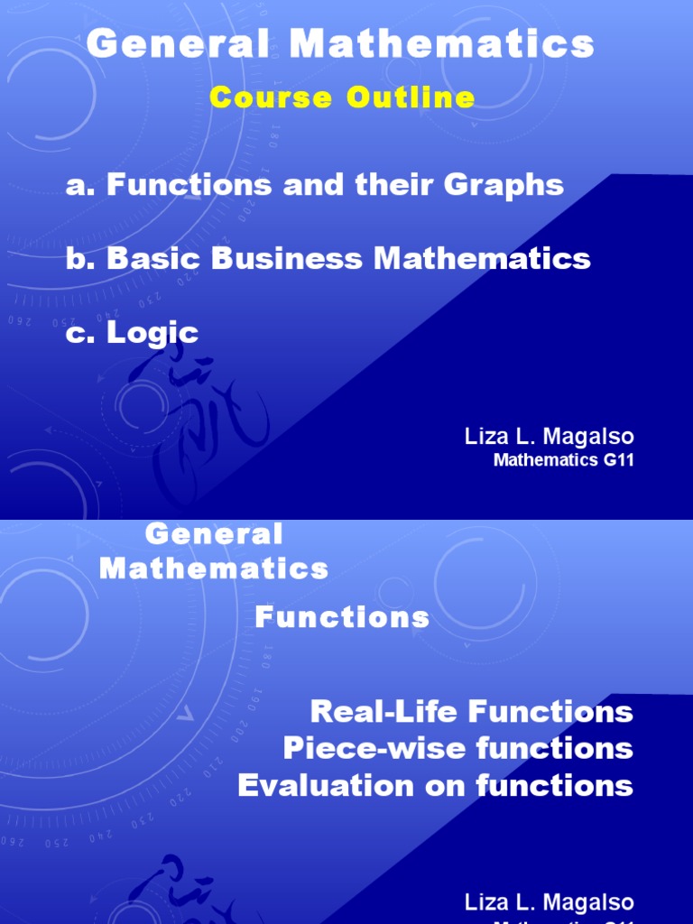 A. Functions and Their Graphs B. Basic Business Mathematics C. Logic ...