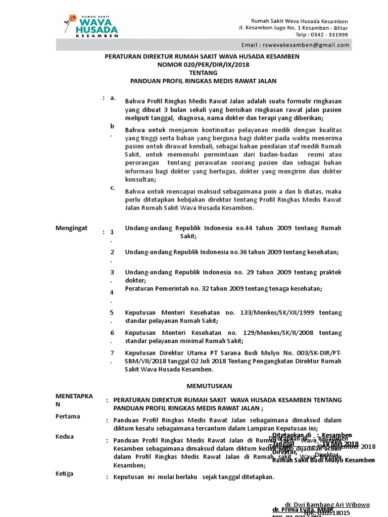 Panduan Profil Ringkas Medis Rawat Jalan | PDF