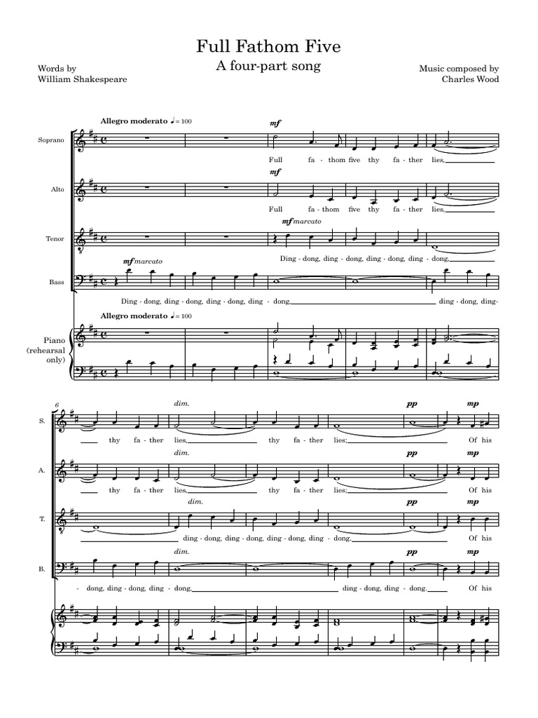 Full Fathom Five | PDF | Classical Music | Pitch (Music)