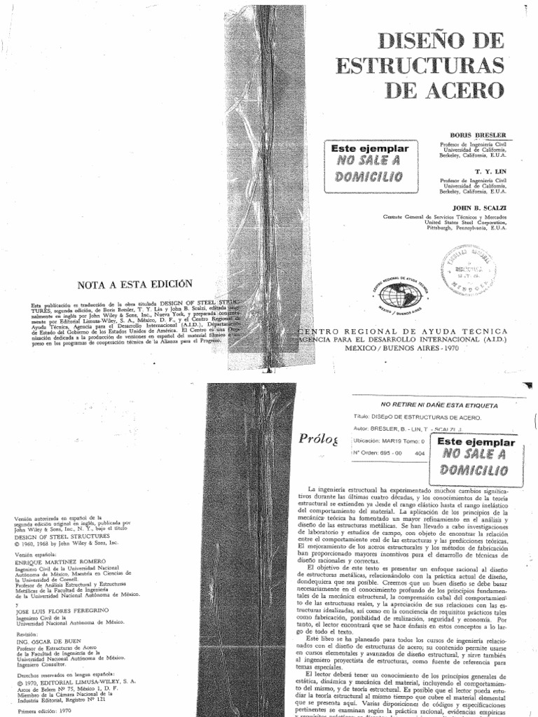 Diseño de Estructuras de Acero - Bresler | PDF