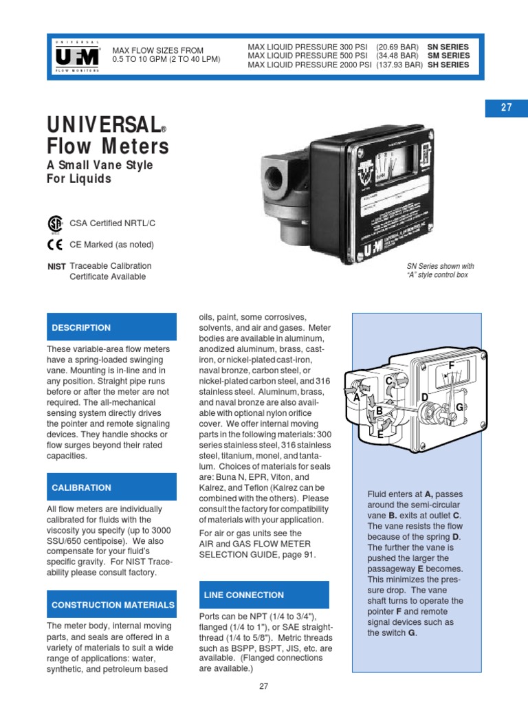 FlowSw UFM | PDF | Flow Measurement | Valve